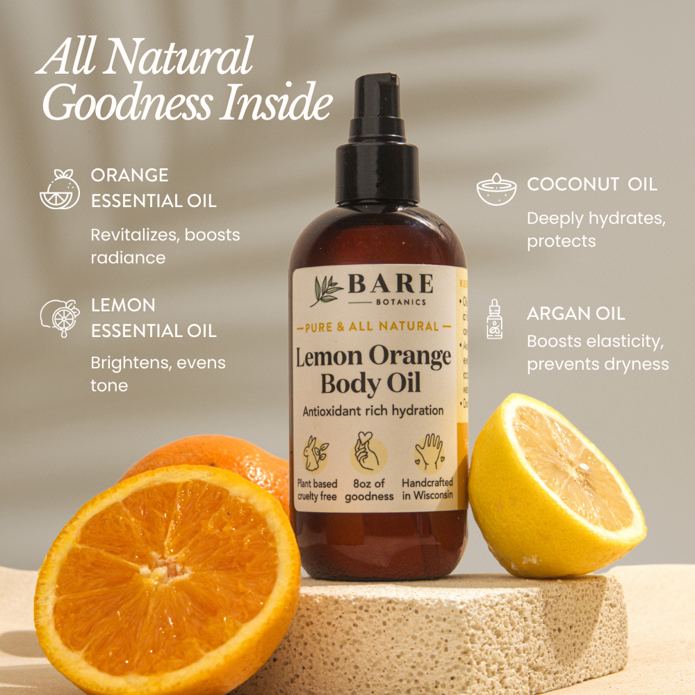 Lemon Orange Body Oil – Bare Botanics Skincare